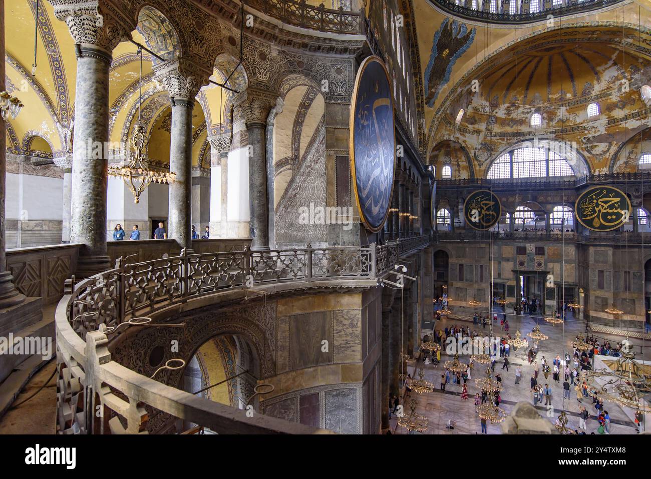 Interior of Hagia Sophia, former Orthodox cathedral and Ottoman ...