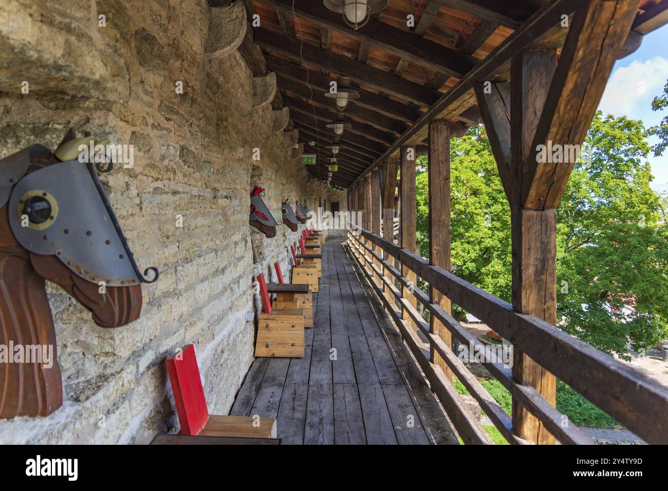 Walkway of Tallinn City Wall in Estonia Stock Photo - Alamy