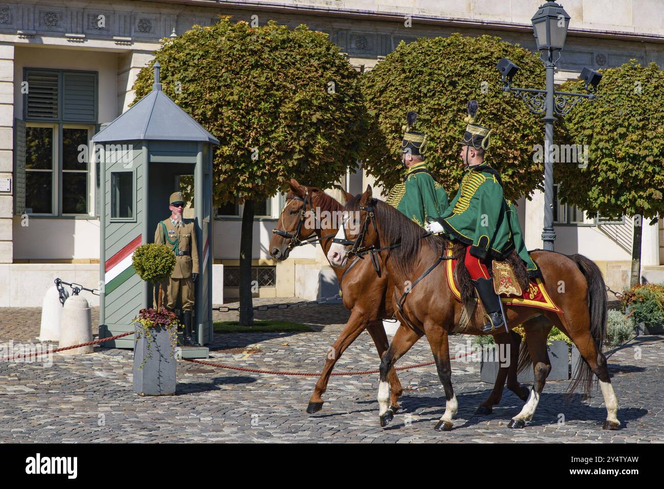 Hungarian Royal Horse Guards at Budapest Castle, Hungary, Europe Stock ...