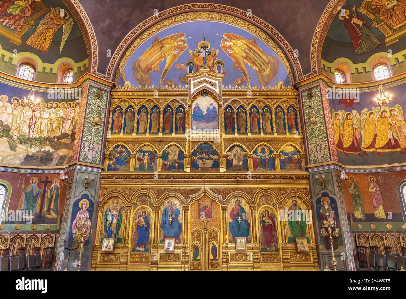 Interior of Holy Trinity Cathedral in Sibiu, Transylvania, Romania ...
