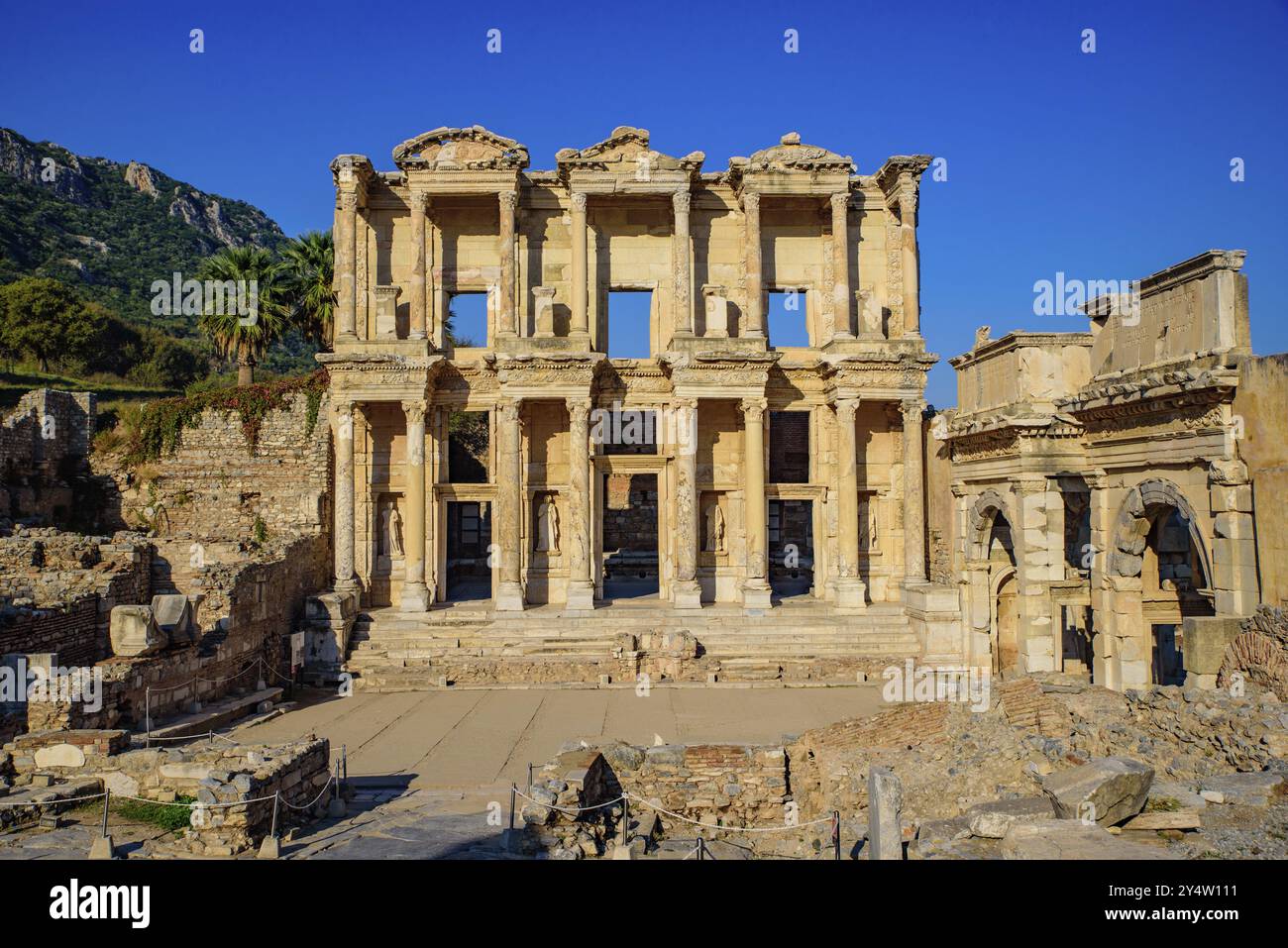 Library of Celsus, an ancient Roman building in Ephesus Archaeological ...