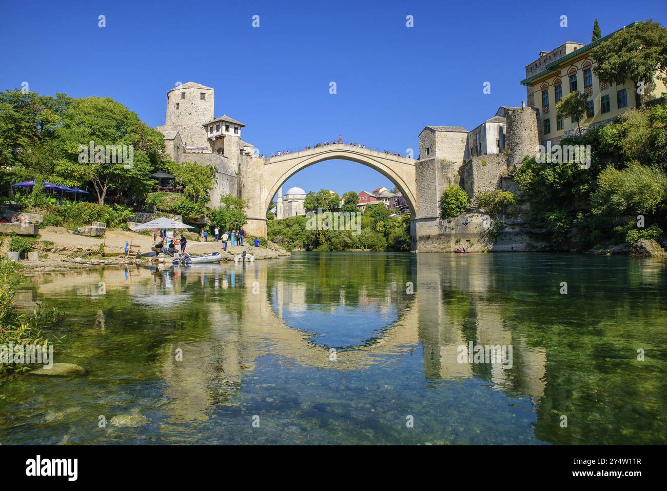 Mostar Bridge, an Ottoman bridge in Mostar, Bosnia and Herzegovina ...
