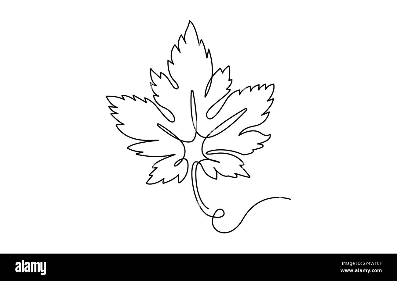 Maple Leaf, Canada Day Continuous Line Drawing with Editable Stroke and ...