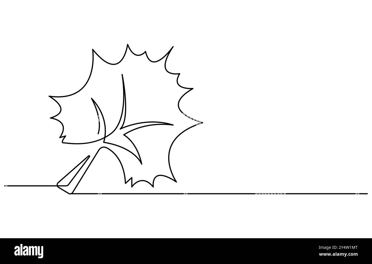 Maple Leaf, Canada Day Continuous Line Drawing with Editable Stroke and ...