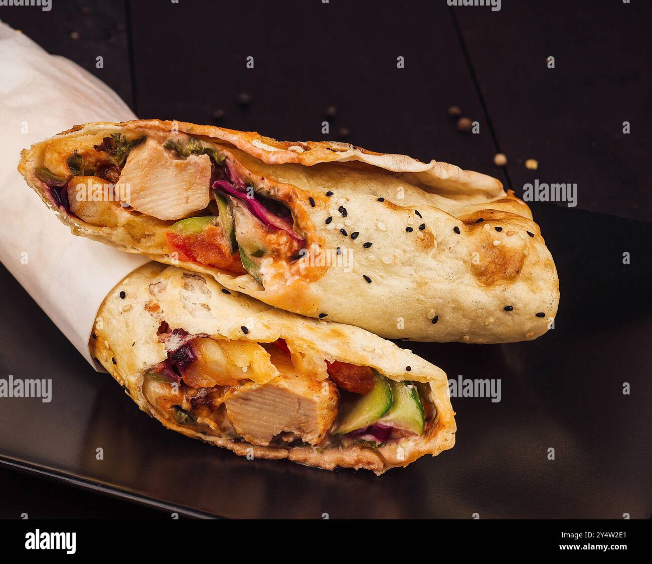 Doner gyro shawarma wraps hi-res stock photography and images - Alamy