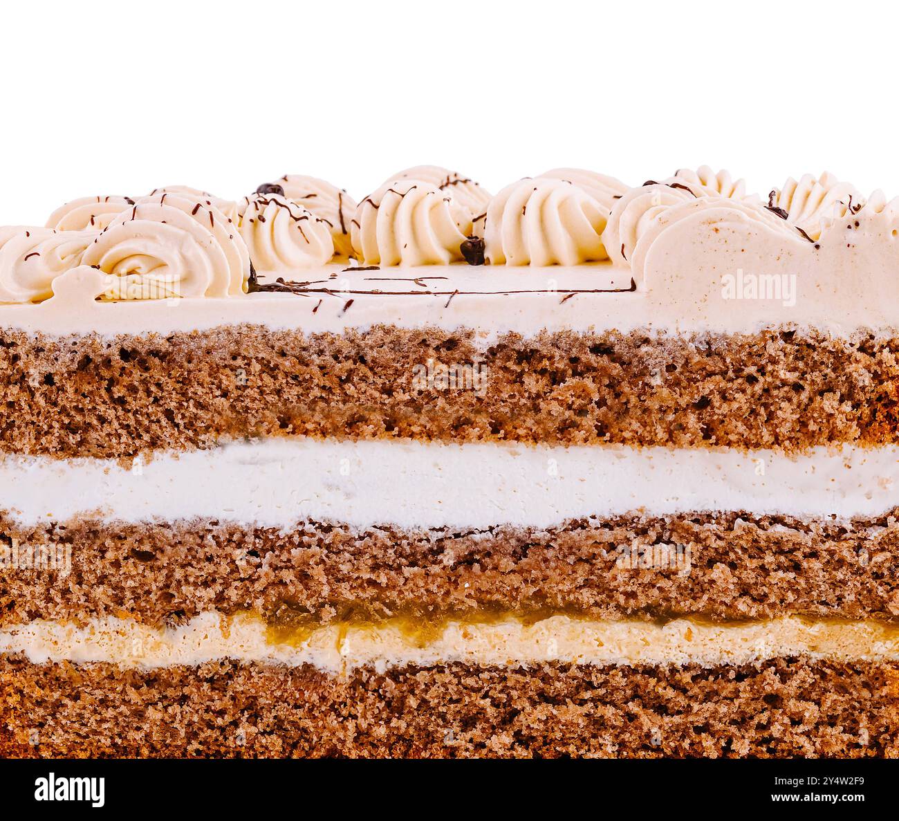 Delicious cake is showing its multiple layers of cake and butter cream ...