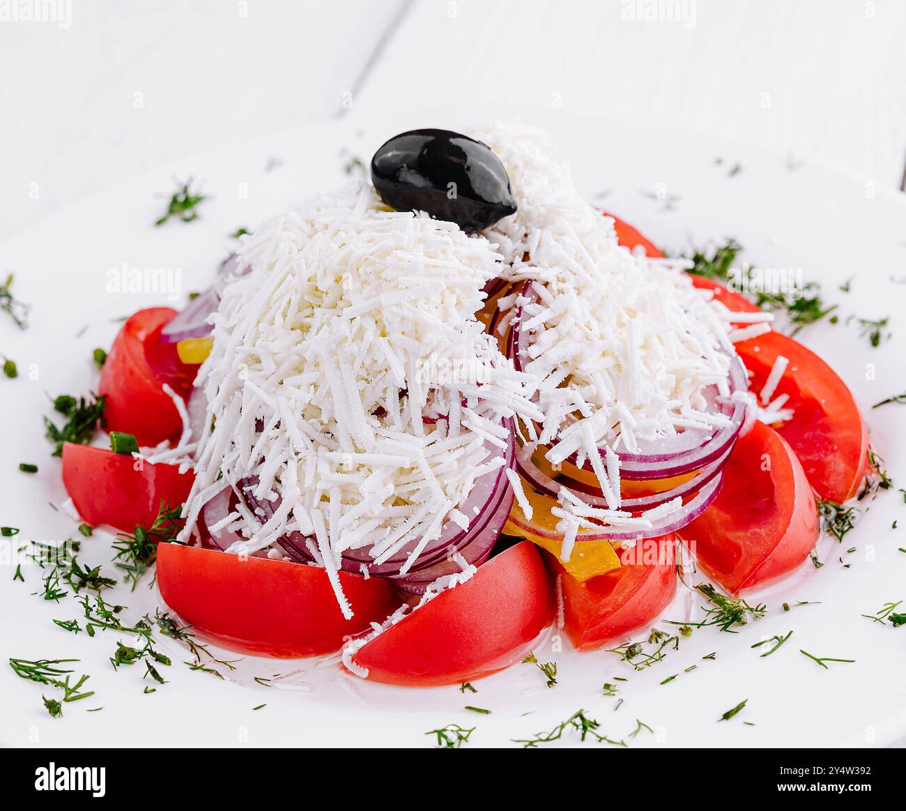 Shopska salad is made from tomatoes hi-res stock photography and images ...