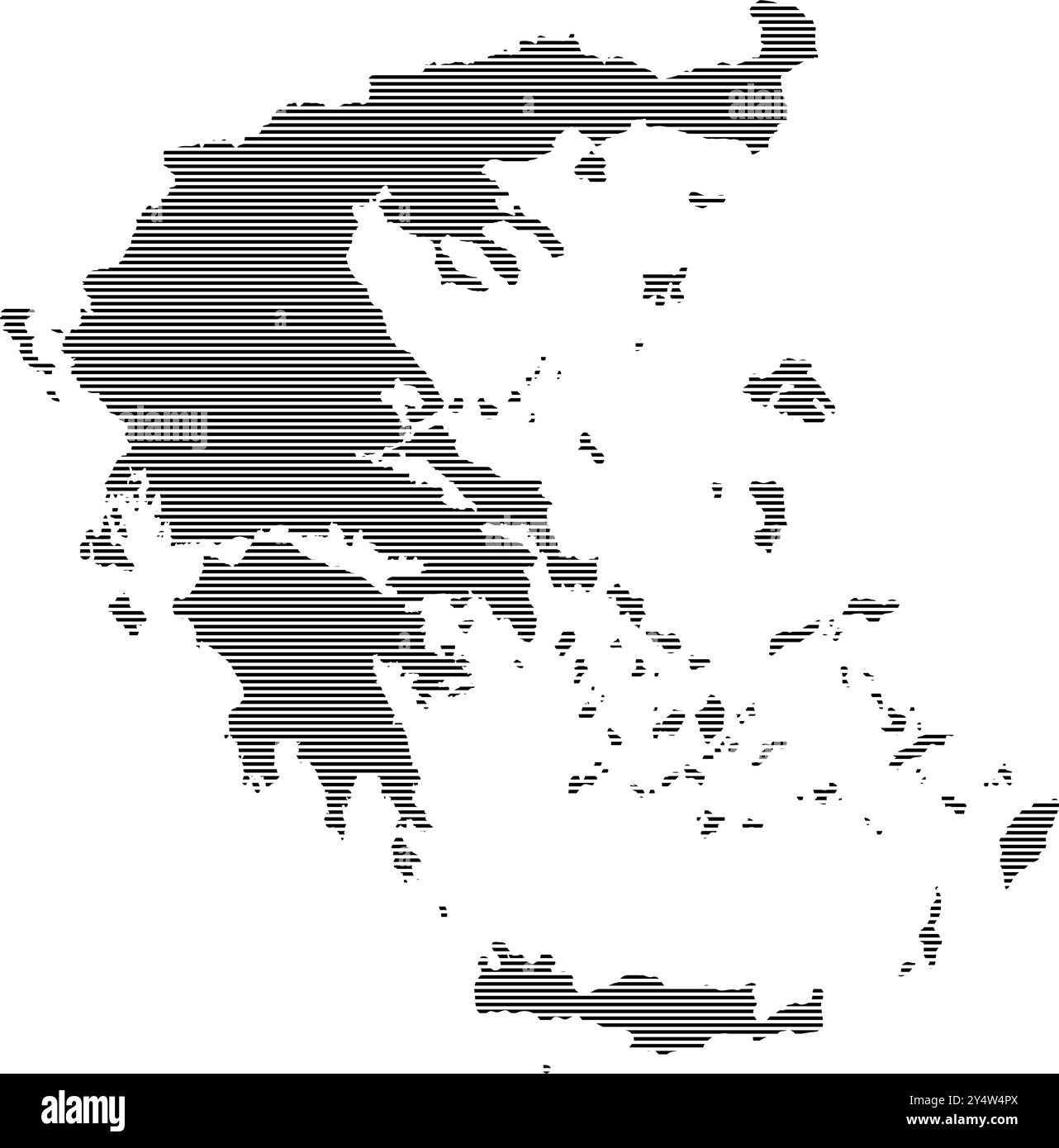 Greece map with a lined pattern vector illustration Stock Vector Image ...