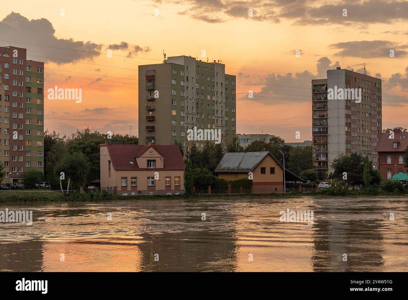 Water from the overflowed river is slowly reaching residential ...