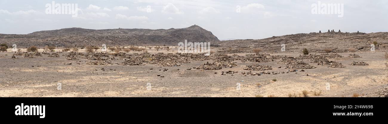 Old afar tribe graves in the danakil desert, Afar region, Semera ...