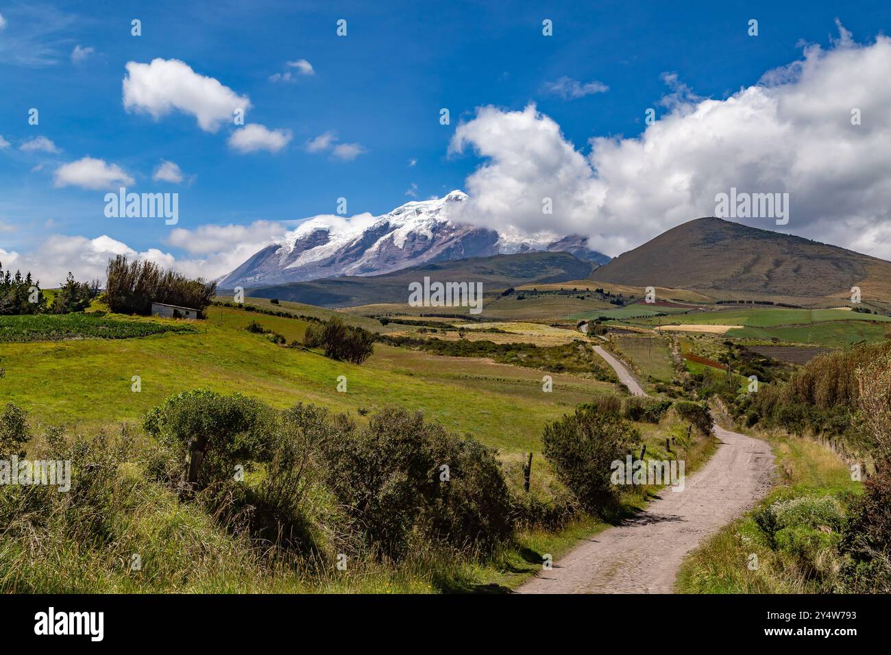 Andean landscape, Cayambe volcano northwest view Stock Photo - Alamy