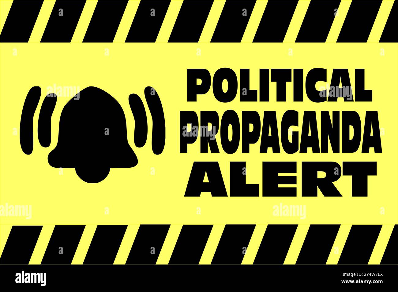 Image of a yellow and black Political Propaganda Alert warning web ...