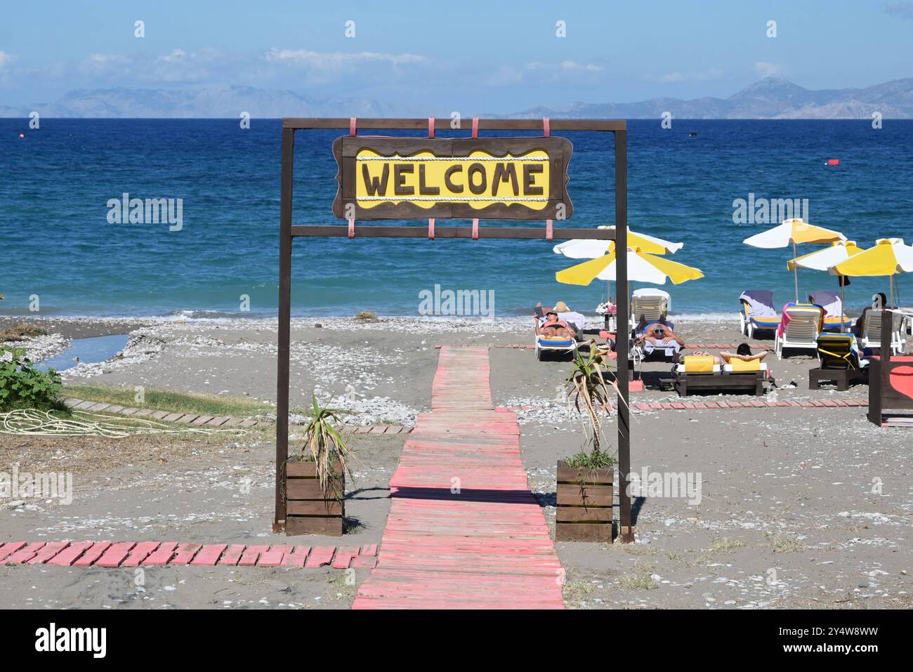 Griechische Inseln. Griechenland, Rhodos. Kies-Strand in Ixia - Kritika ...