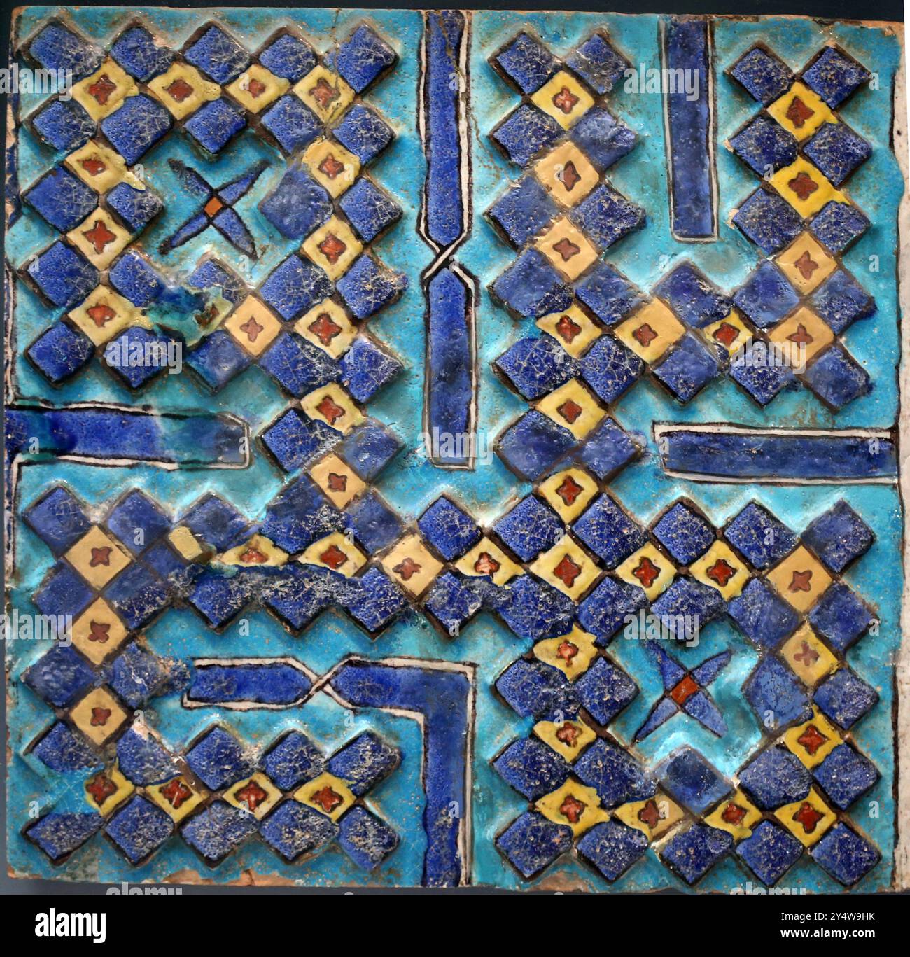 Geometric artistry of Mongol Il-Khan Persian tiles, showcasing vibrant ...