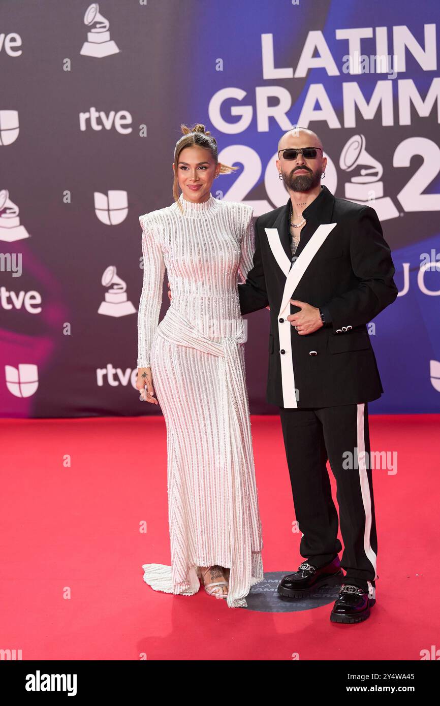 Greeicy Rendon, Mike Bahía attends the red carpet during the 24th ...