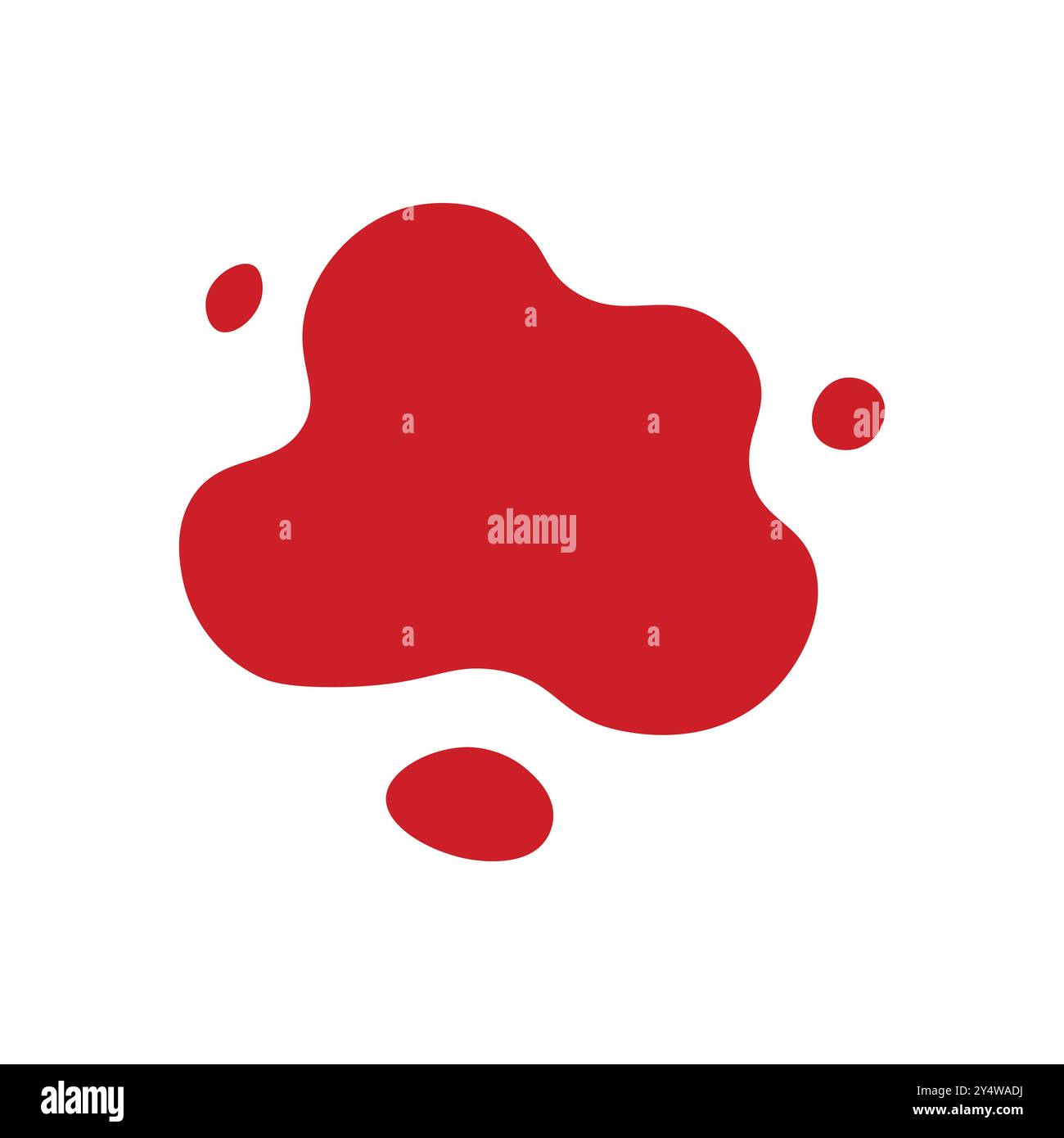 Illustration of a red blood splatter with irregular shapes in a ...