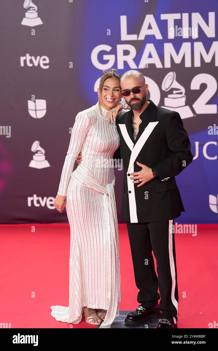 Greeicy Rendon, Mike Bahía attends the red carpet during the 24th ...