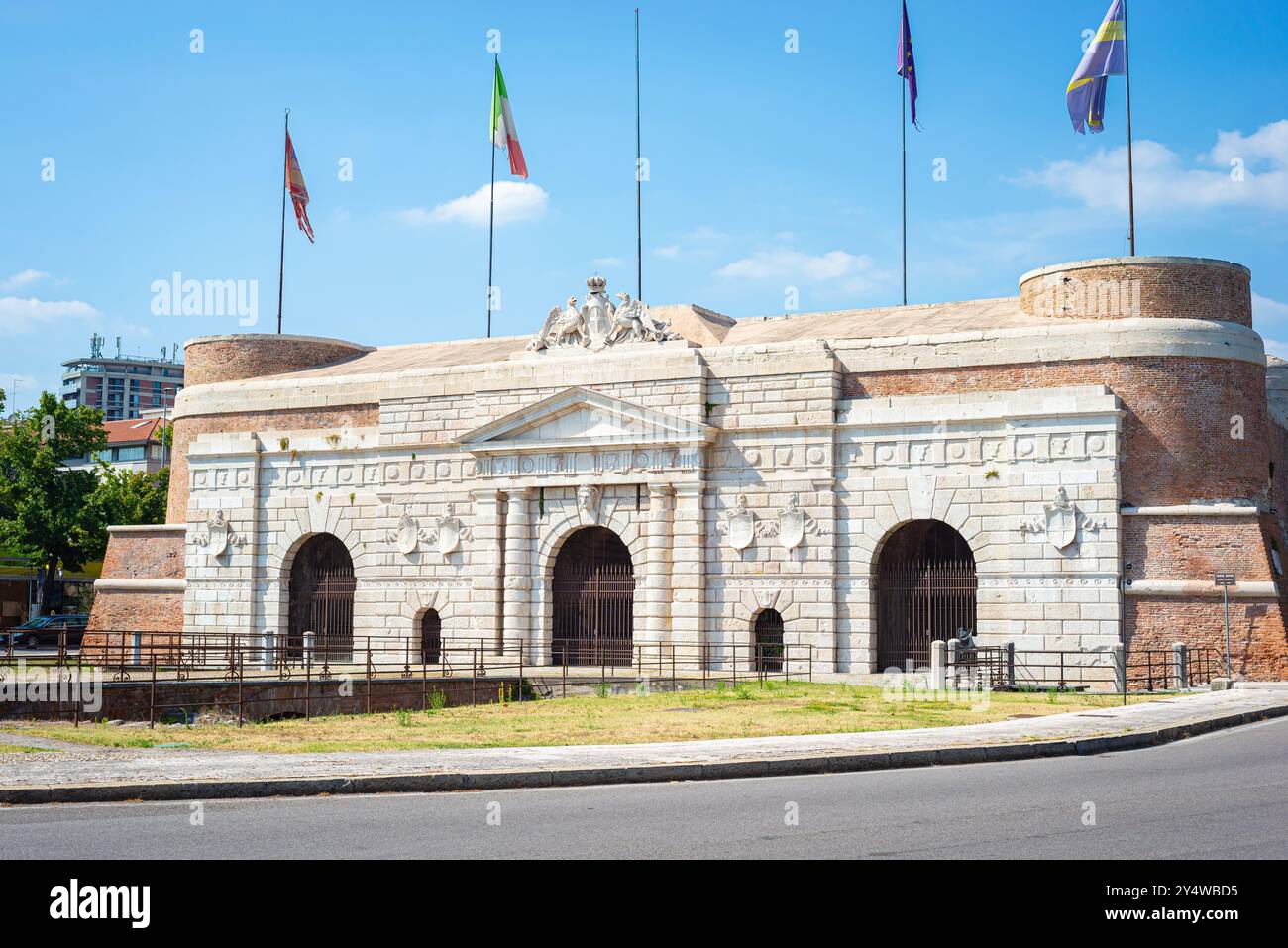 Famous city gate ¨Porta Nuova¨ in the historic city of Verona, Italy ...