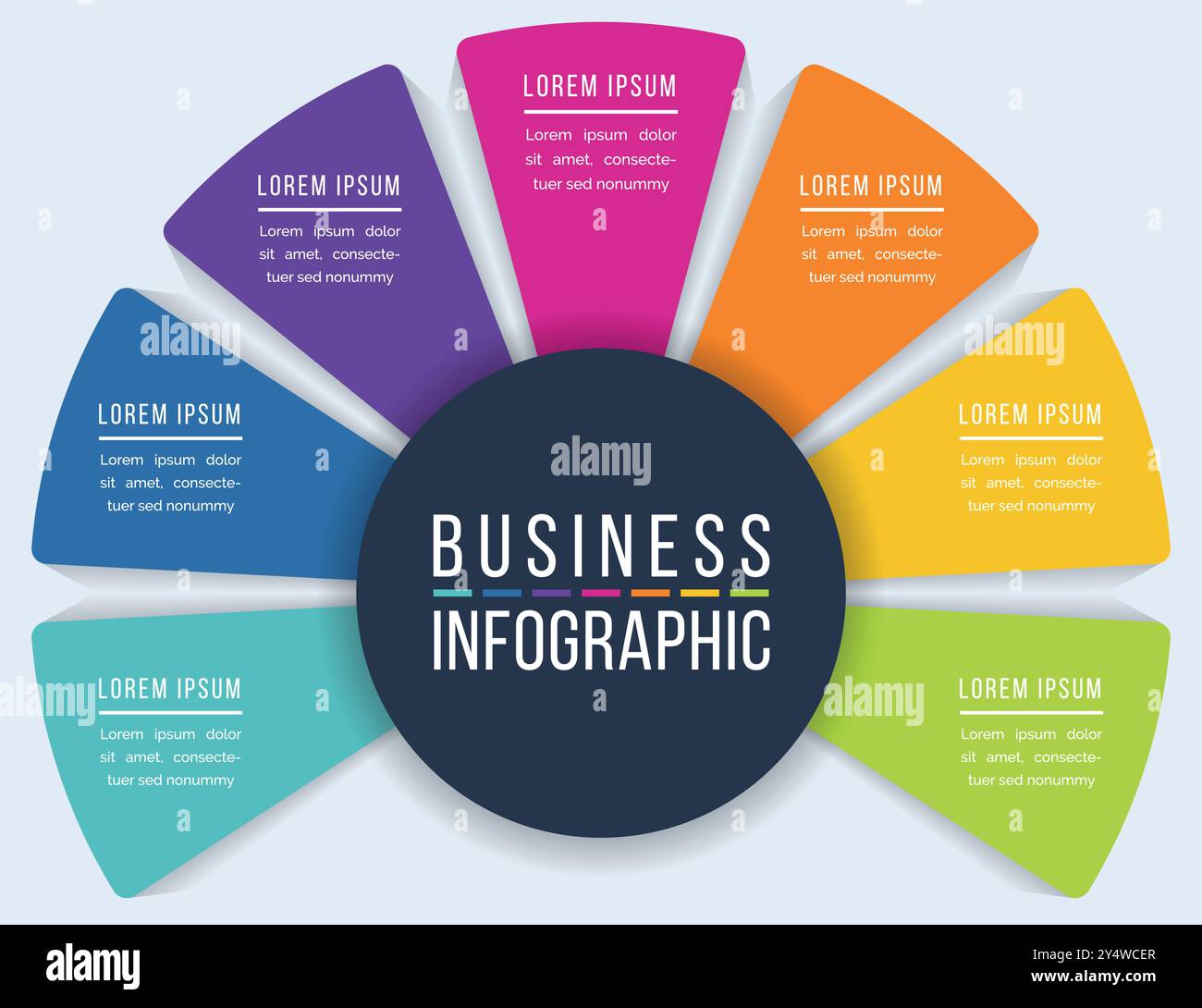 Infographic design 7 steps, objects, elements or options infographic ...