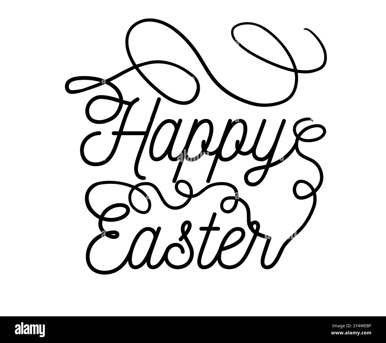 Happy Easter calligraphy lettering . Happy Easter text banner. hand drawn. Not AI, Vector ...