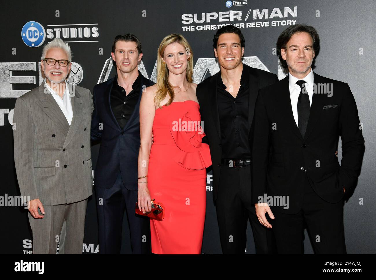 James Gunn, left, Matthew Reeve, Alexandra Reeve Givens, Will Reeve and ...