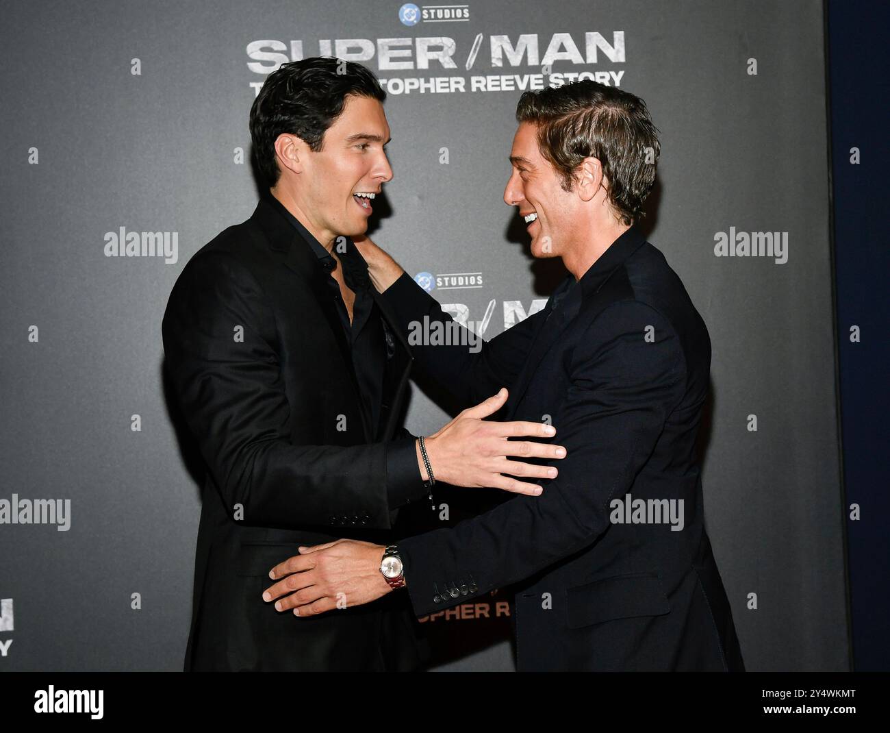 Will Reeve, left, and David Muir attend the premiere of "Super/Man: The ...