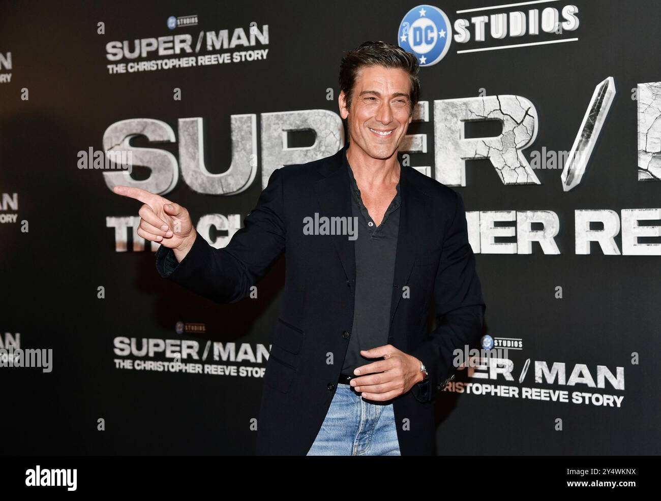 David Muir attends the premiere of "Super/Man: The Christopher Reeve ...
