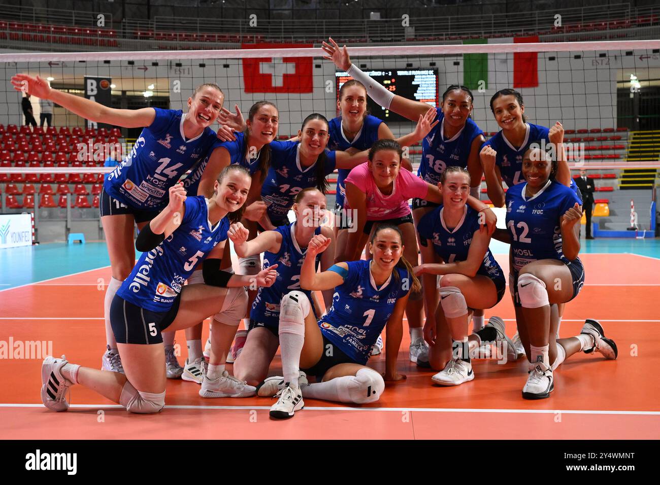 Terville Florange OC celebrate the victory during the day 2 of the CEV Volleyball Challenge Cup ...