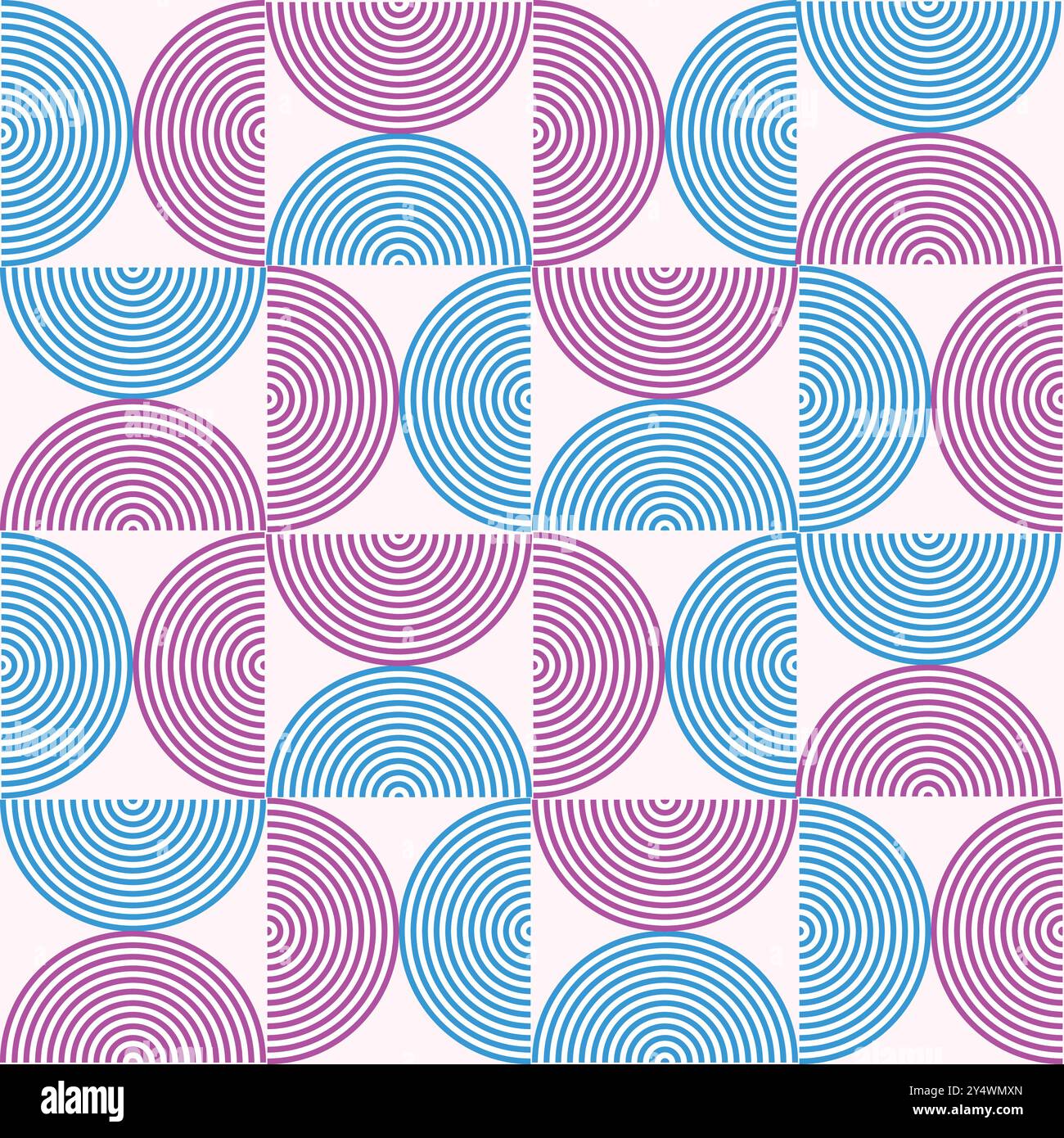 Mid Century Modern Geometric Lines seamless pattern in pink and blue ...