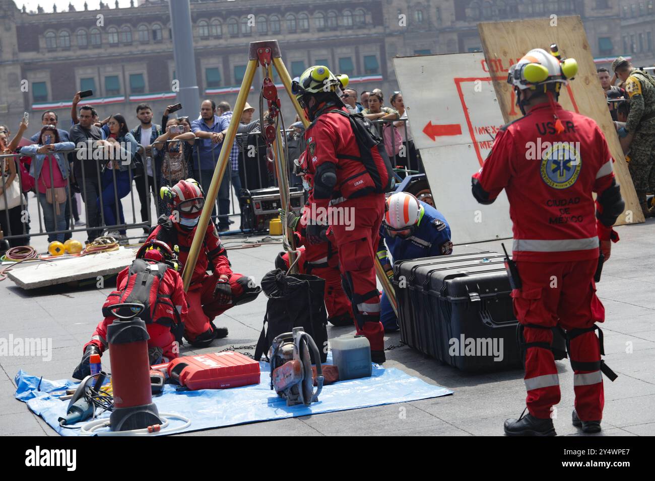 Non Exclusive: Rescuers and firefighters simulate an accident caused by ...