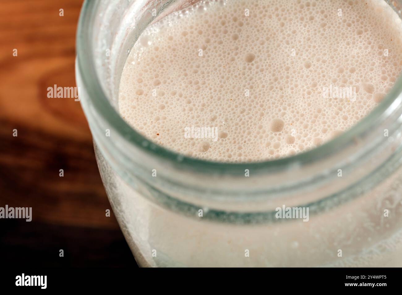 Horchata, the Mexican rice and almond drink, in a glass jar Stock Photo ...