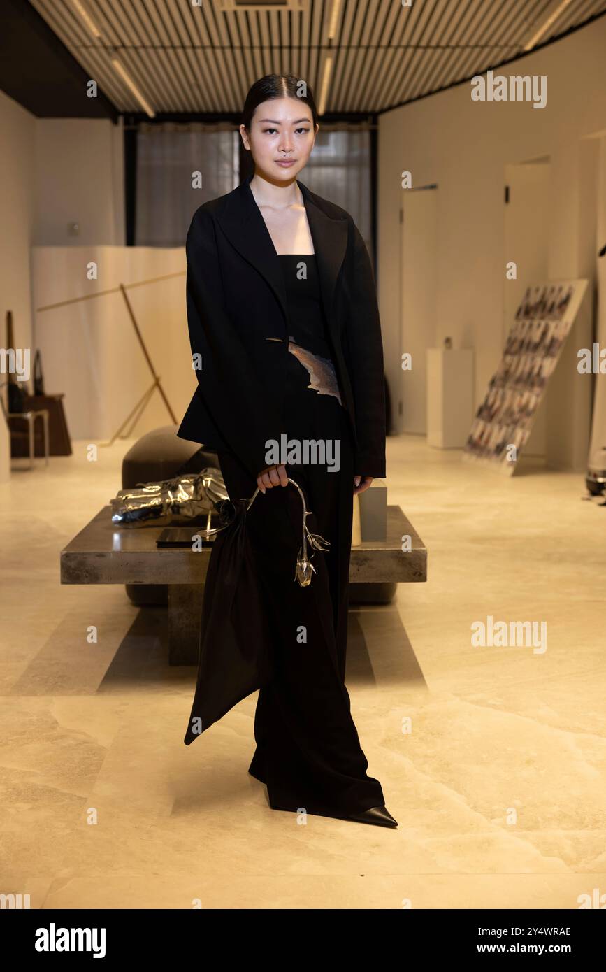 Singapore designer Grace Ling poses in her showroom where she displays ...