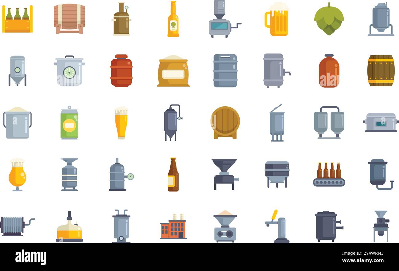 Brewery equipment and beer making process showing all craft beer ...
