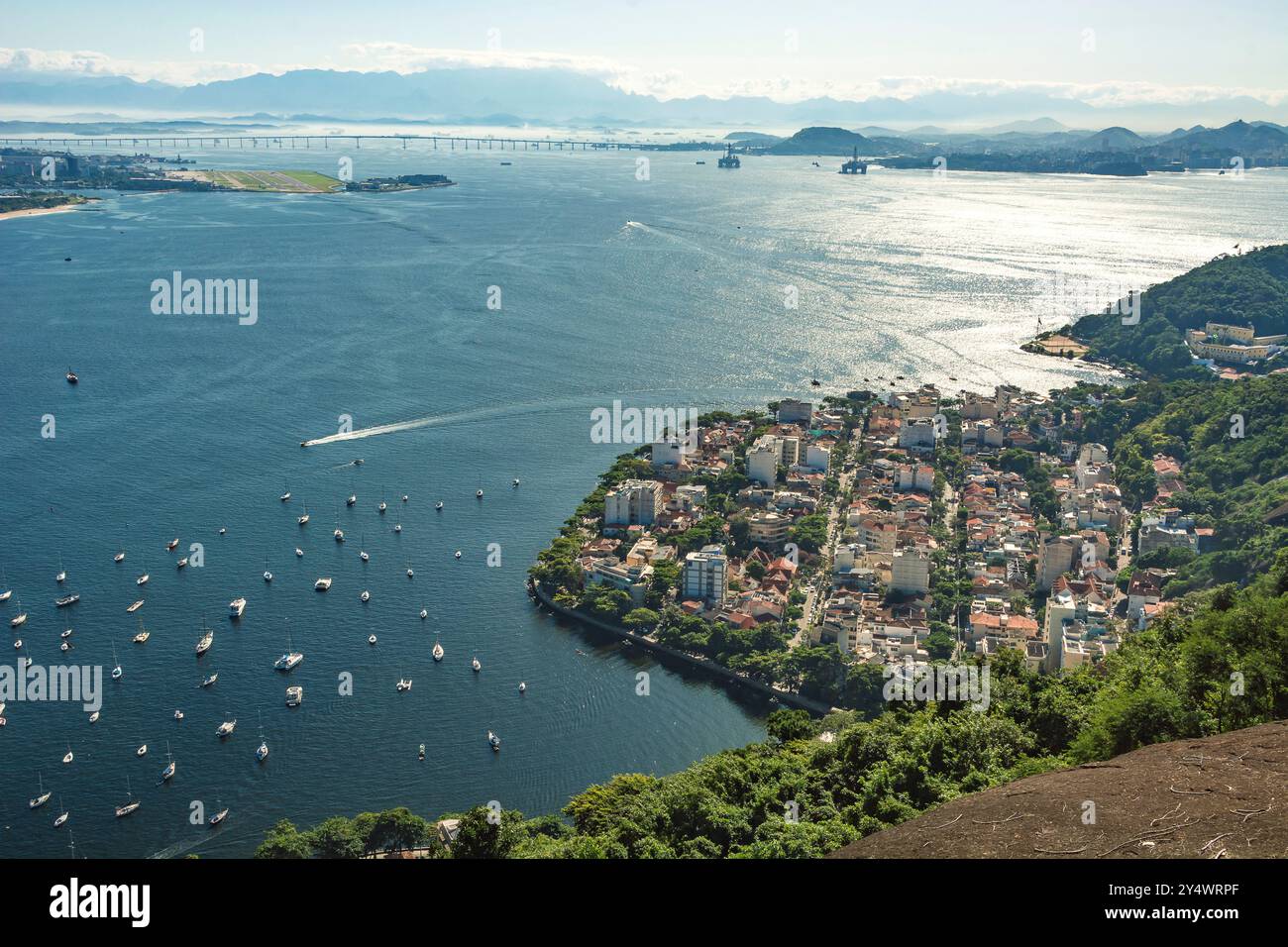 Rio de janeiro, Brazil. Aerial view of the Urca neighborhood close to ...