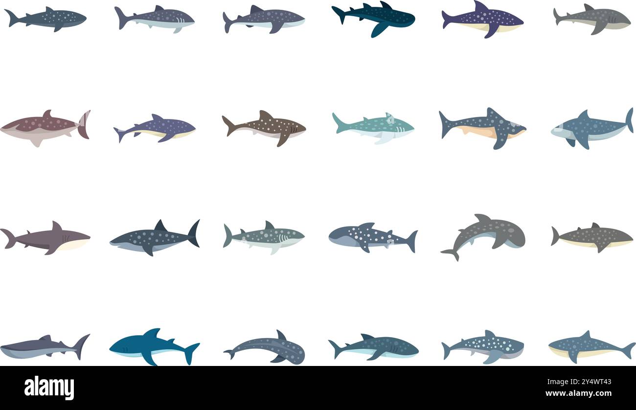 Different sharks illustration hi-res stock photography and images - Alamy