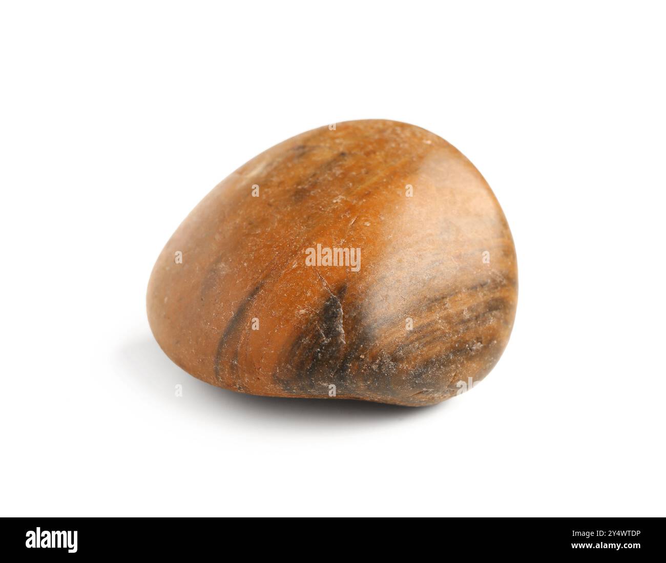 Brown pebble stone on white background Stock Photo - Alamy