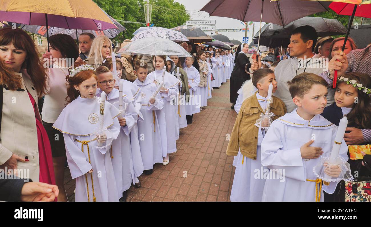 Girl celebrating first catholic communion hi-res stock photography and ...