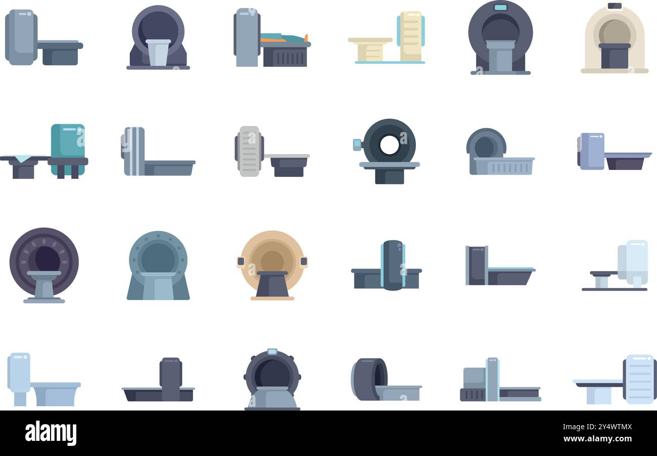 Magnetic resonance imaging scanner set showing medical examination ...