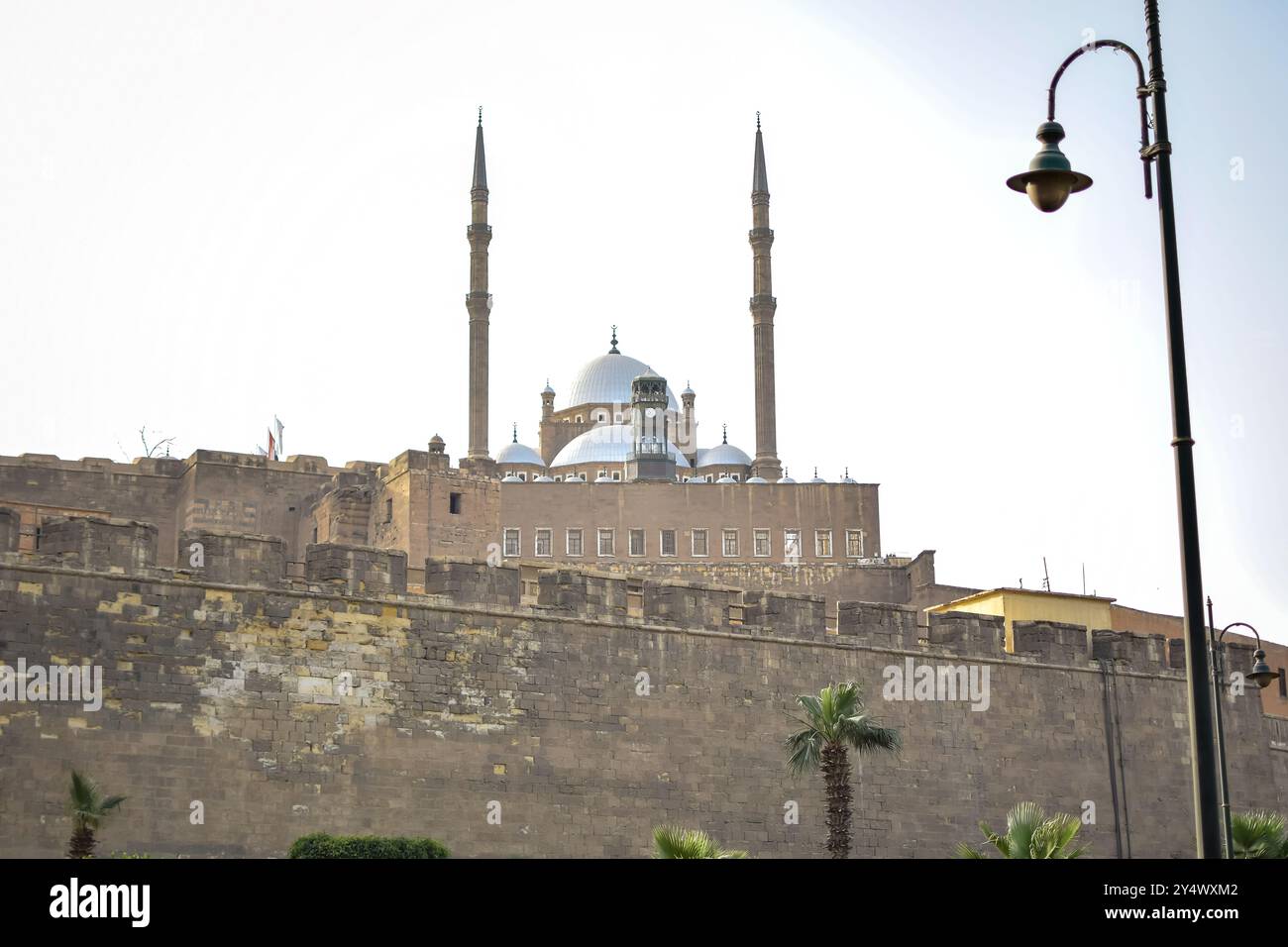 the view of salahuddin citadel and ali pasha mosque at cairo egypt ...