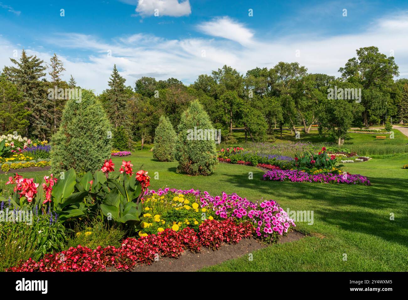 The flower gardens at Kildonan Park, Winnipeg, Manitoba, Canada Stock ...