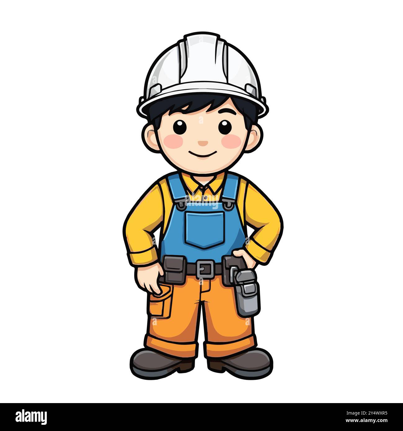 Construction worker in uniform safety Stock Vector Images - Alamy