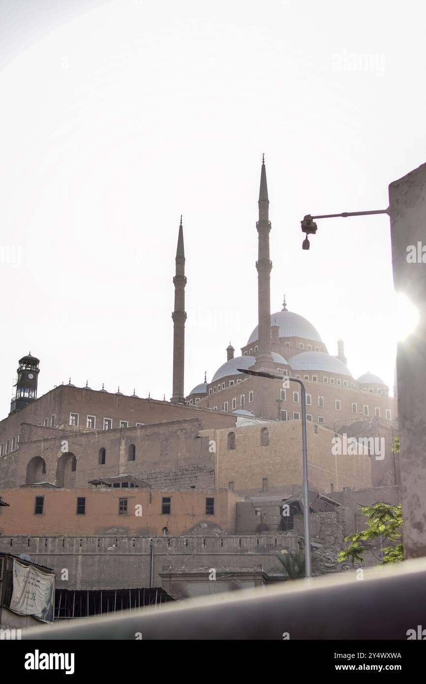 the view of salahuddin citadel and ali pasha mosque at cairo egypt ...
