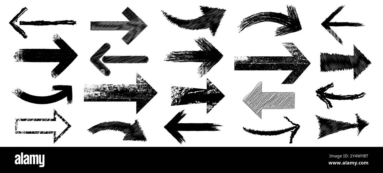Set of grungy arrows - vector illustration Stock Vector Image & Art - Alamy