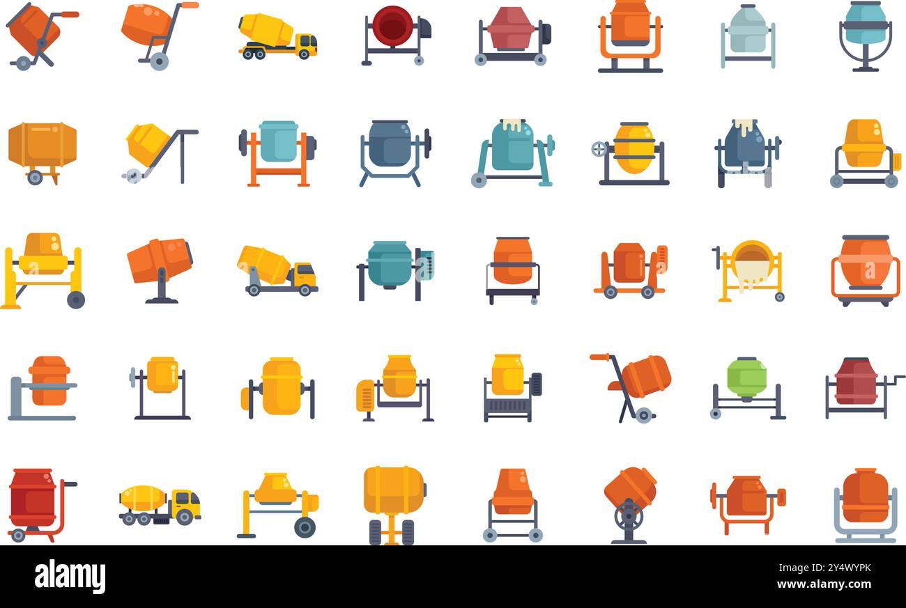 Set of concrete mixers of various modifications, using for mixing ...