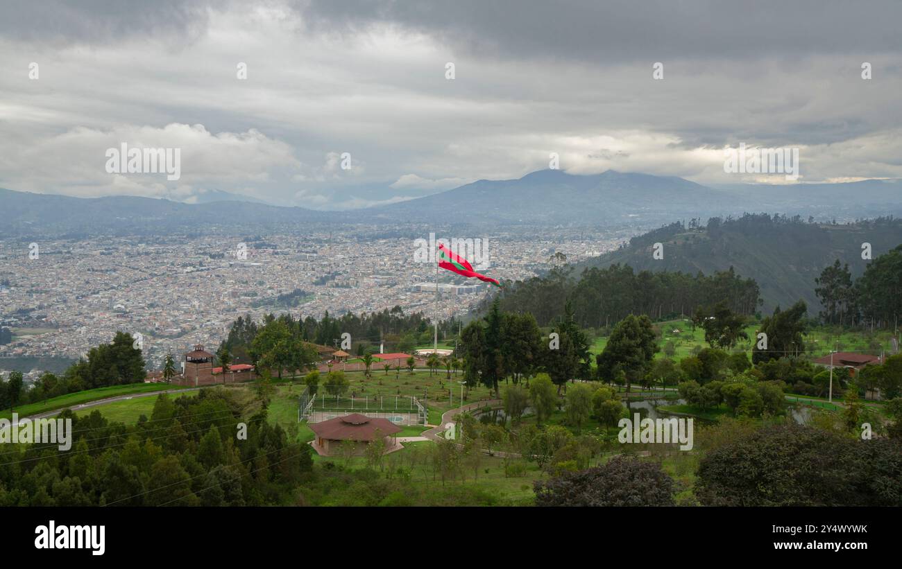 Ambato, Tungurahua / Ecuador - January 7 2024: Panaromic view of the ...