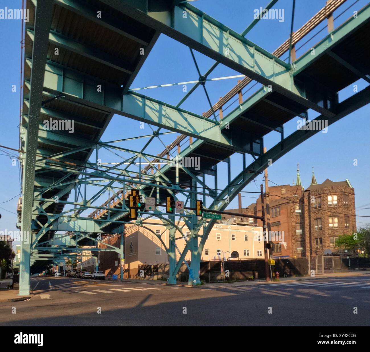 The tracks of the Market-Frankford El elevated train bridge Lehigh ...