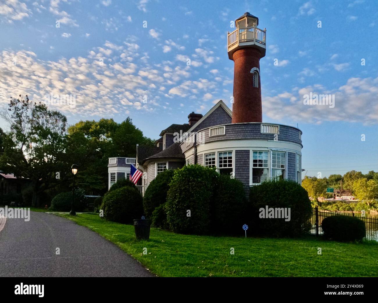 Turtle Rock Lighthouse marks the end of Boathouse Row along the ...