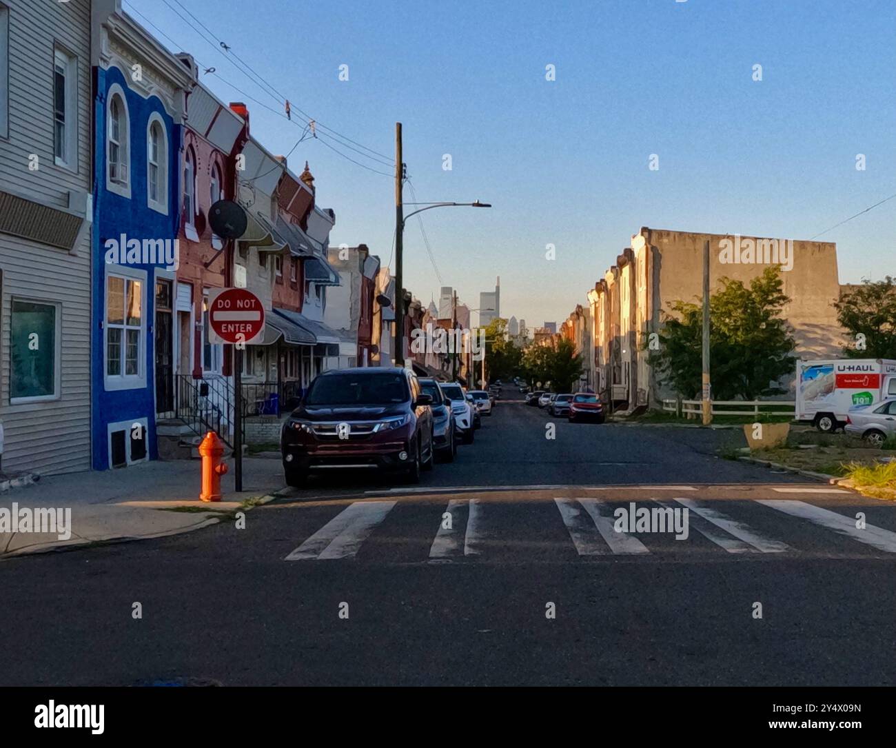 The towers of Center City rise beyond blocks of rowhomes in North ...