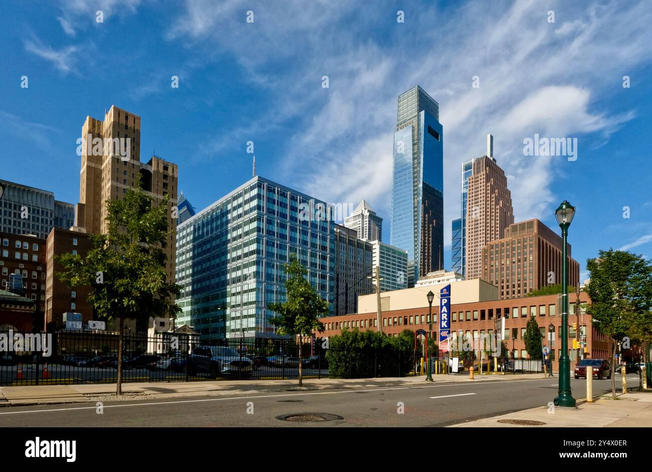 The skyscrapers of Center City's west side rise above buildings along ...