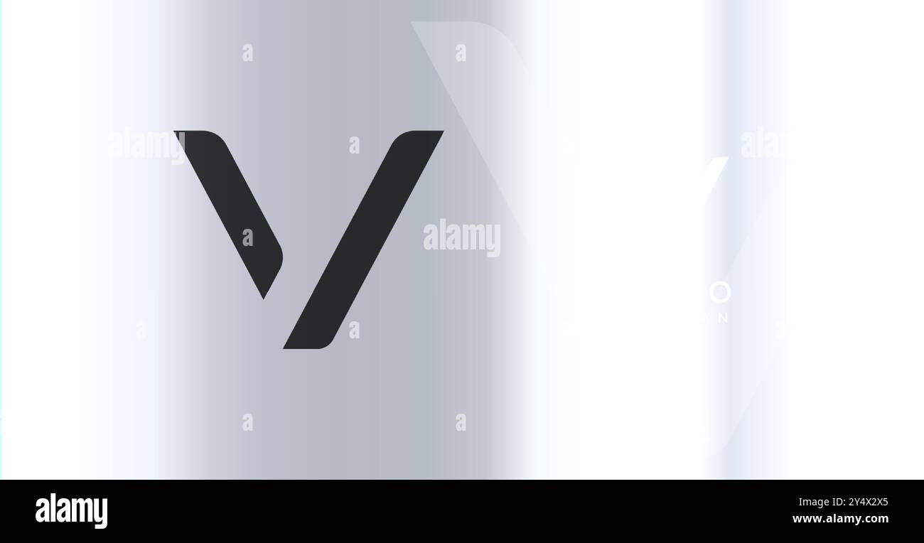 Bold futuristic logo monogram, sleek minimalistic letter V for ...